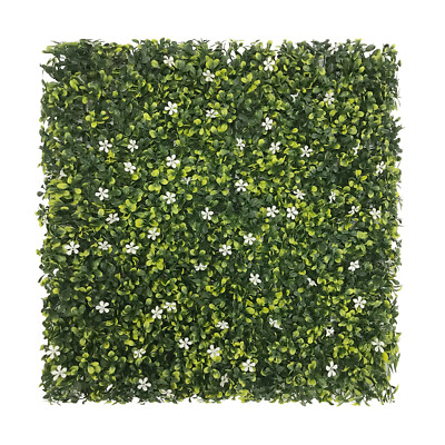 20" Artificial Faux Jasmine Leaf Mats Wall Hedge Decor Privacy Fence ...