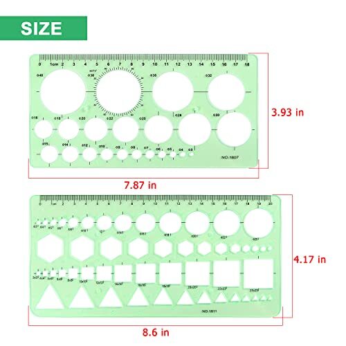 Circle Template Measuring Geometry Ruler Geometric Drawings Stencils ...