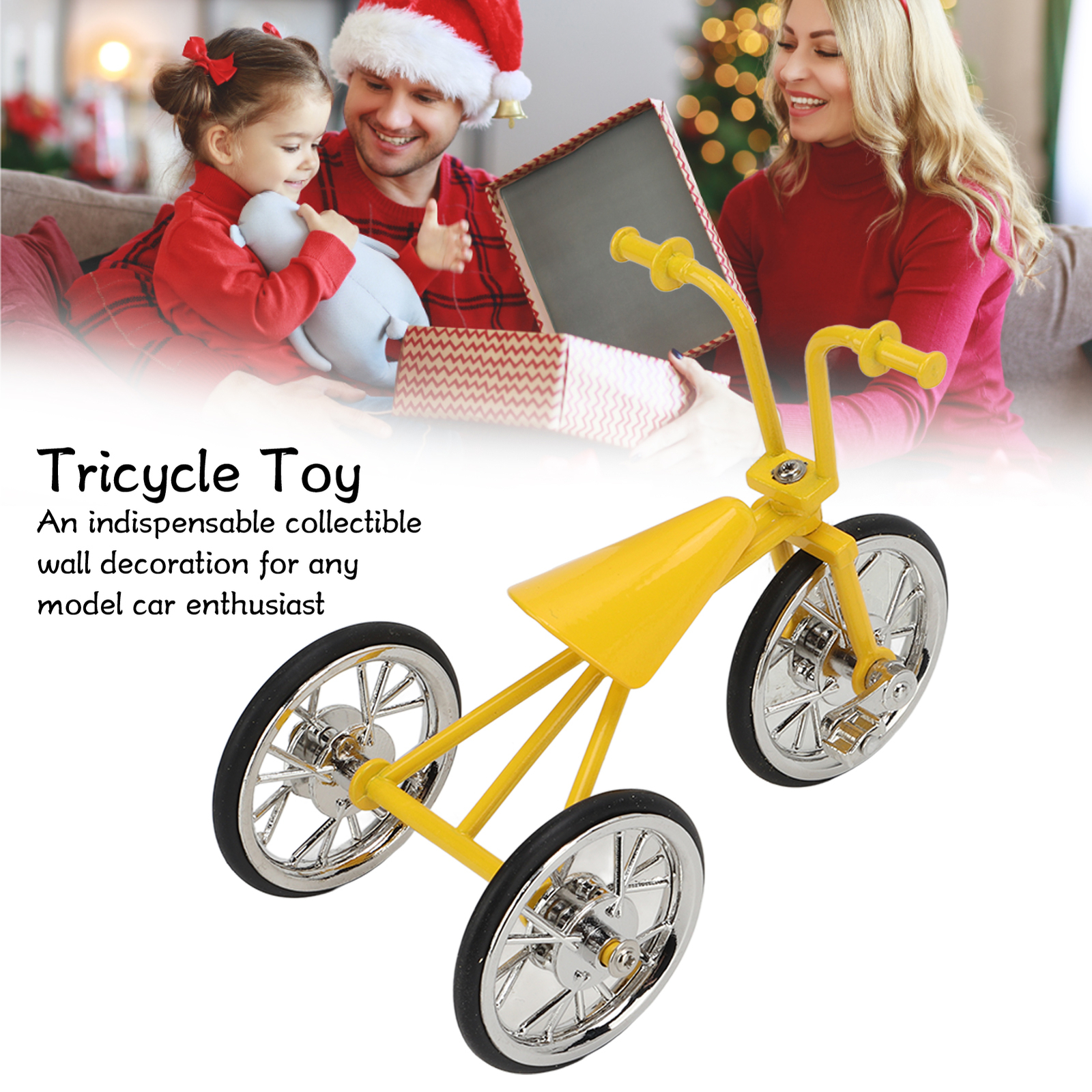 Toy Tricycle Model 3D Car Model Removable Tricycle Ornament Bike ...