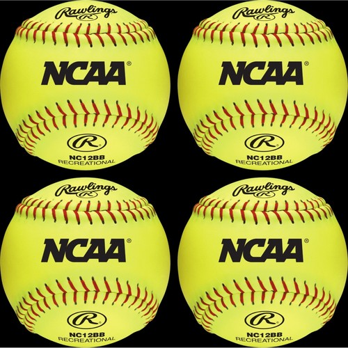 Rawlings NCAA Cork Center Recreational Softballs, 12 inch, 4-Pack | eBay