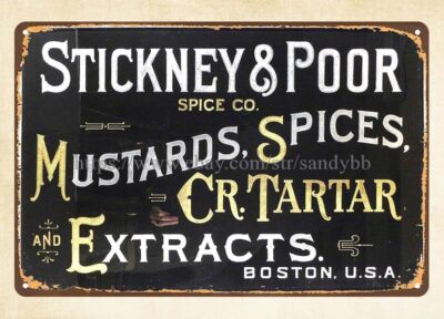 tin bar signs sale Stickney & Poor Spice Co. metal tin sign | eBay
