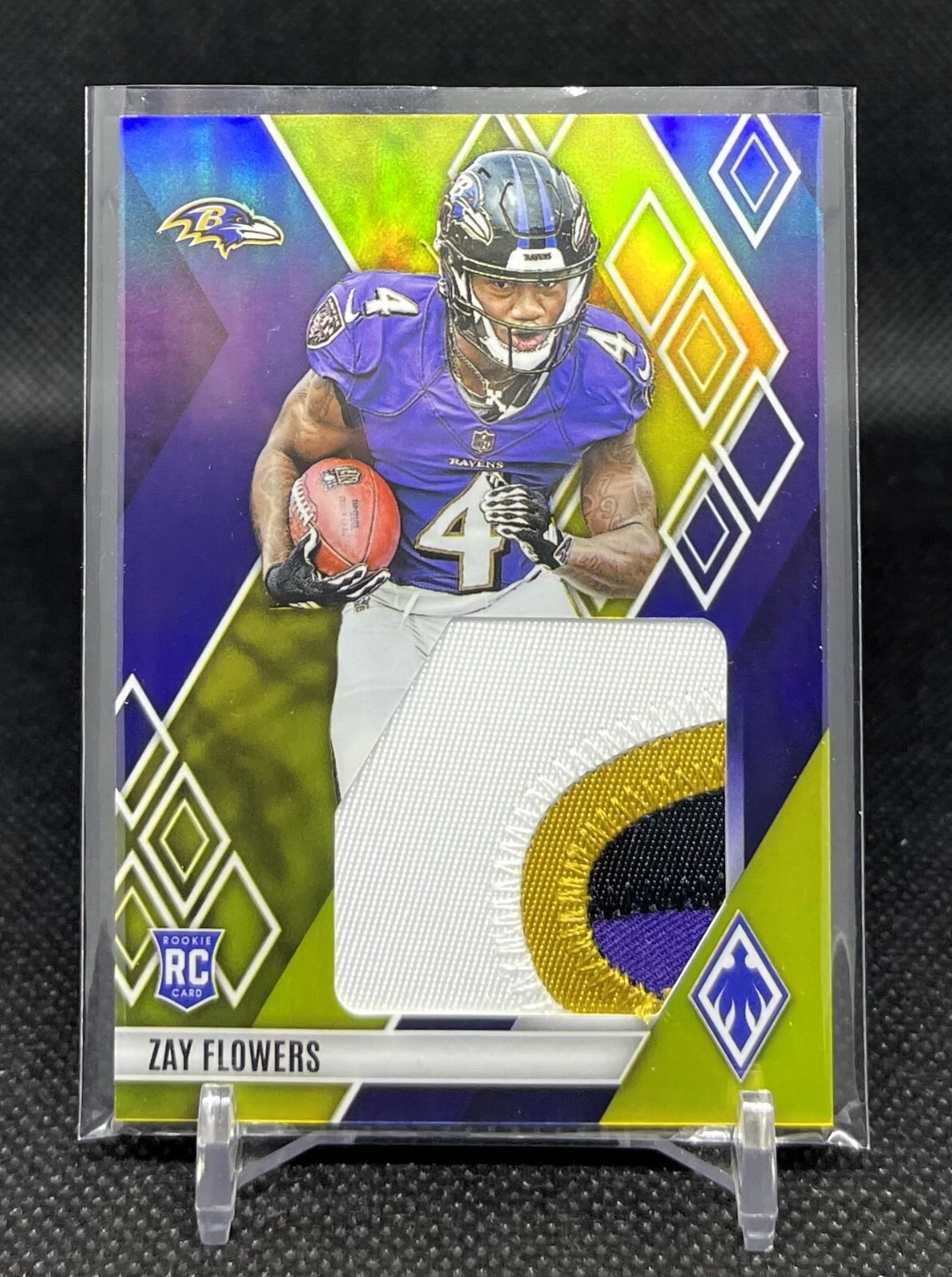 2023 Panini Phoenix Zay Flowers Gold Jumbo 4 Color Patch #200 Rookie ...