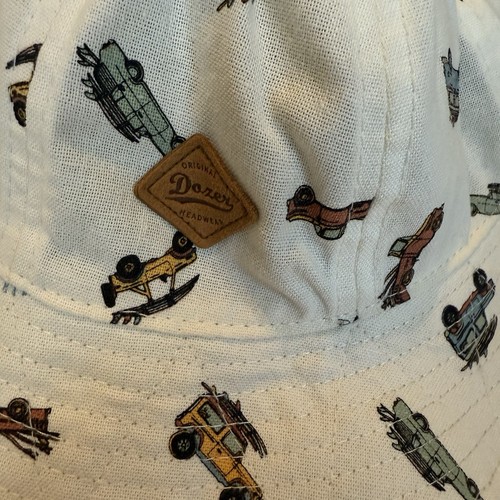 Dozer Baby Bucket Hat NWOT Size 12-24 Months Vehicles Cars Trucks Linen ...
