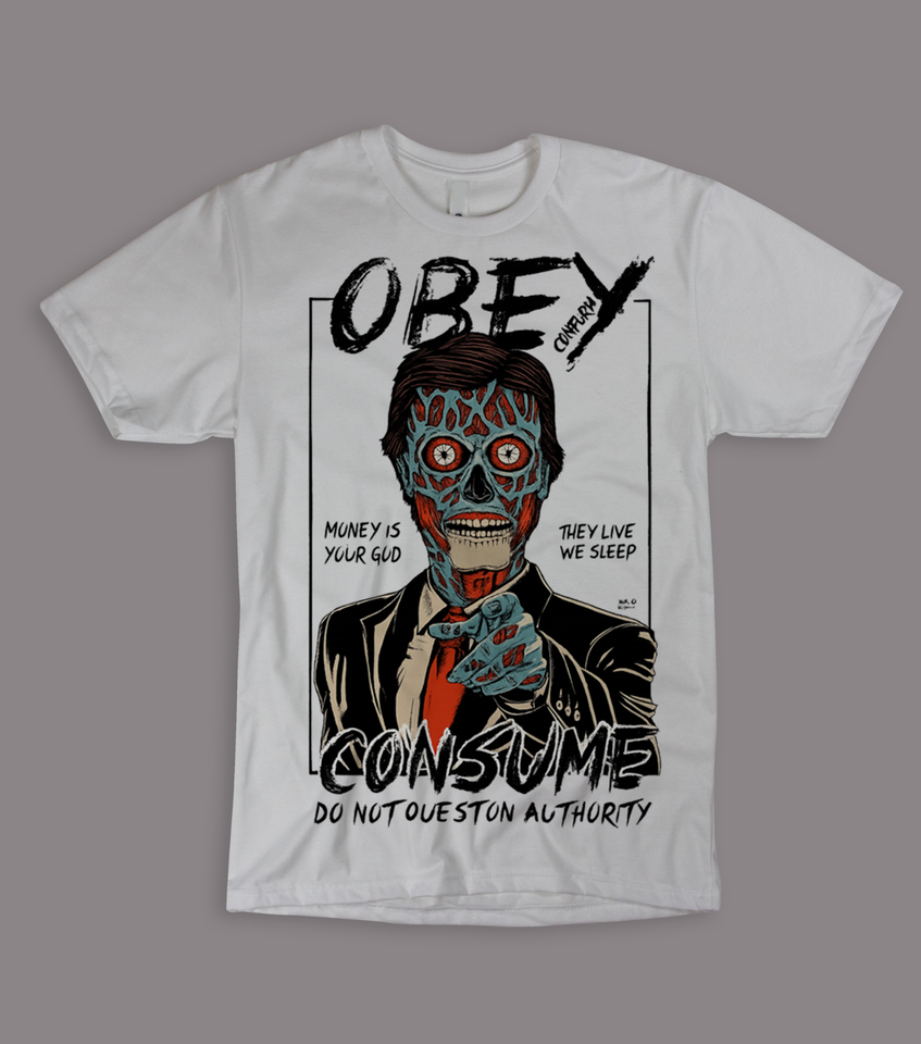 They Live T-Shirt Vintage Movie 1984 Conspiracy Theory Alien Patriot ...