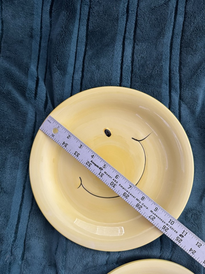 Vintage Smiley Face Ceramic Plates 10” Panware Qty 4 | eBay