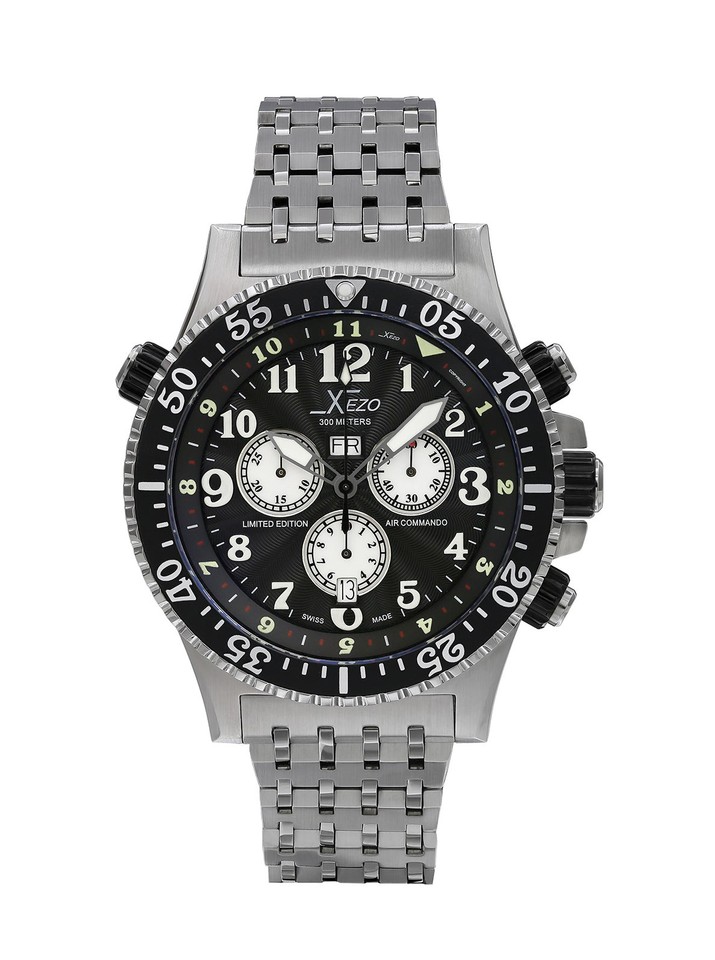 New Xezo Air Commando Swiss Made Divers Chronograph Watch 30 ATM Water ...