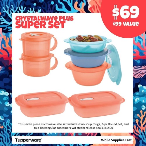 New!! Tupperware Crystal Wave Plus Super Set | eBay