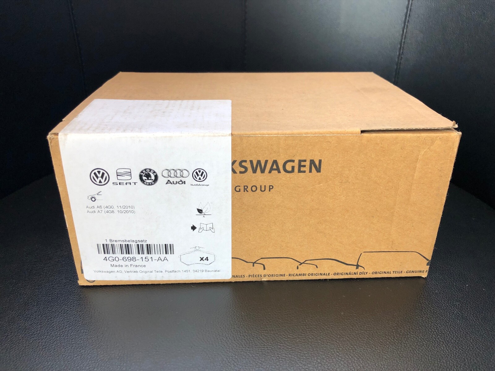 4G0698151AA Audi Bremsklötze A6 4G A7 Bremse 320x30 original Audi ...