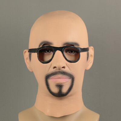Realistic Man Mask Latex Human Face Male Bald Disguise Mask Halloween ...