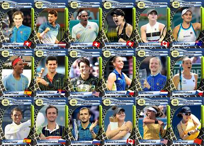 2019 Tennis Champions Trading Cards Nadal Djokovic Barty Federer ...