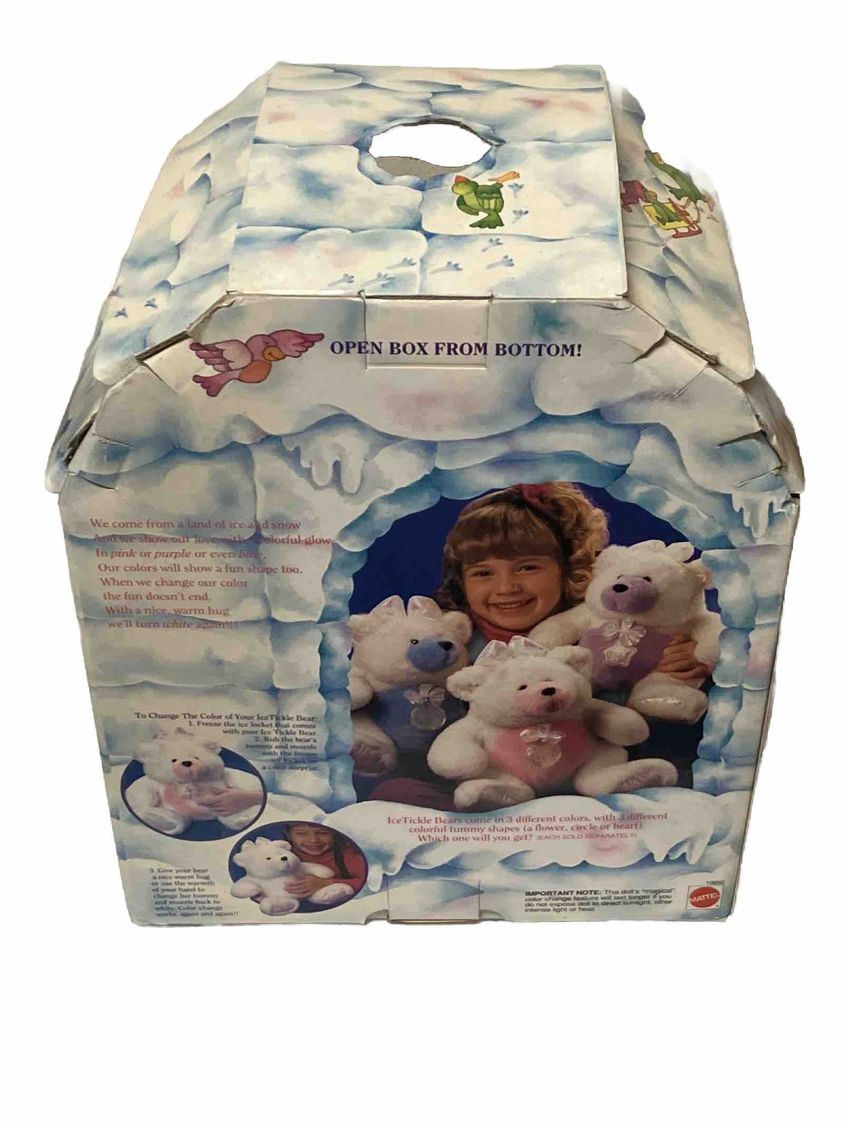 VTG Ice Tickle Bear Pink Tummy MATTEL Rare AS IS PLUSH BEAR MAKE A WISH ...