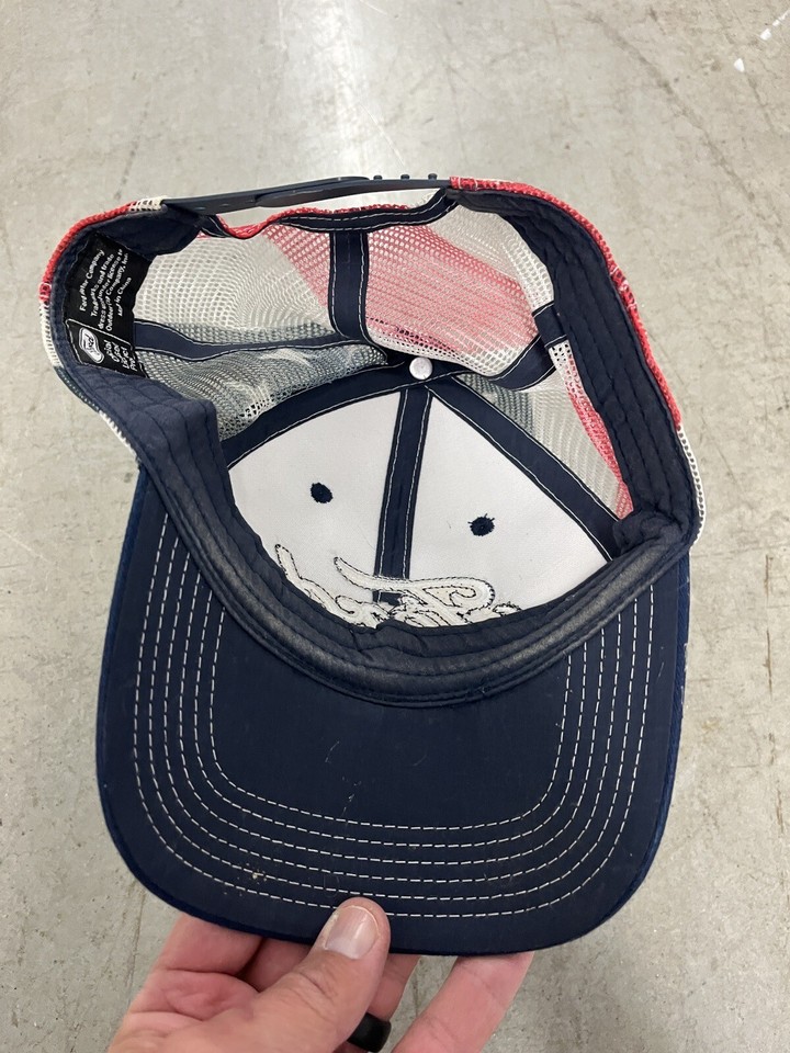 Ford Raw Edge Distressed Patch Logo Snapback Baseball Hat Red White ...