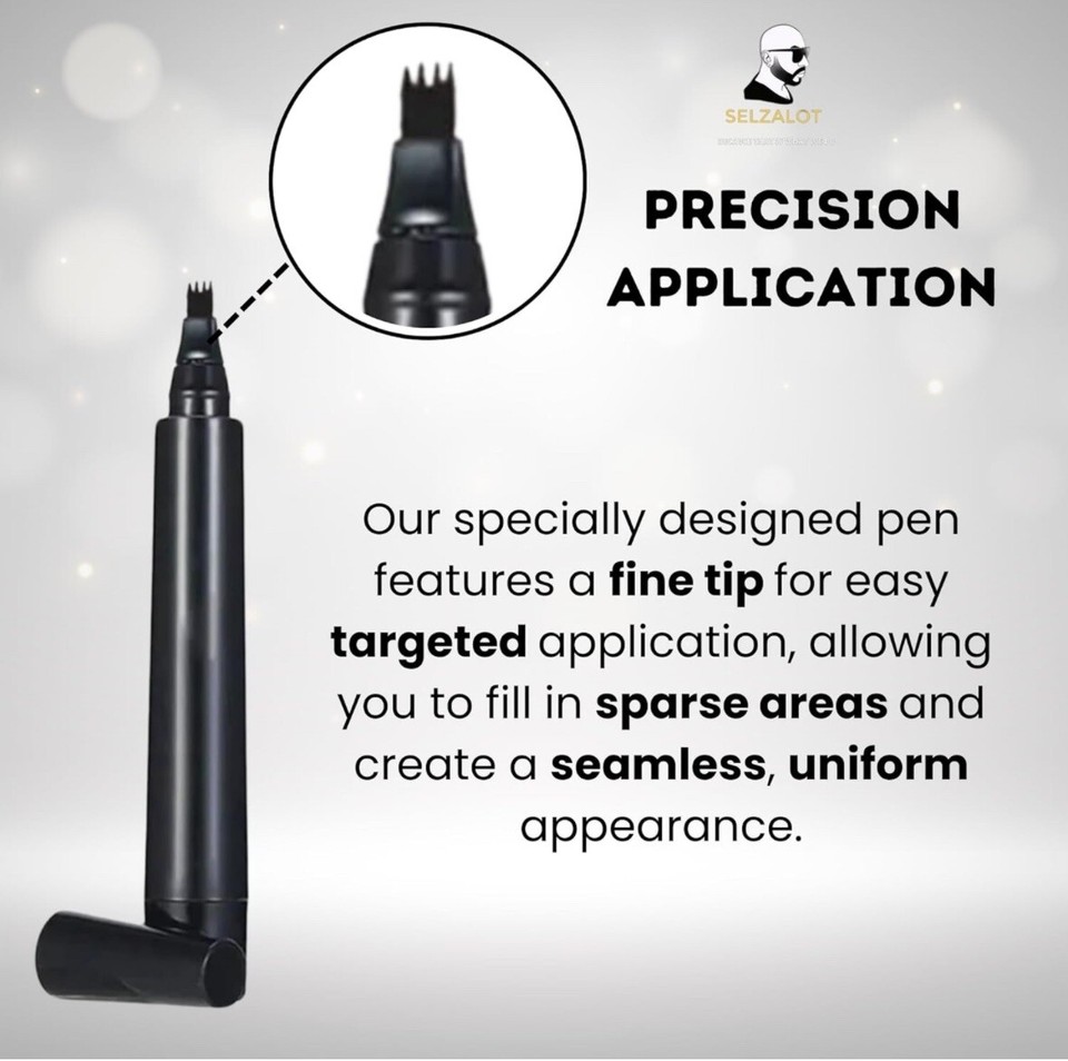 Beard Filler Pen kit Black Beard Pen with Brush Waterproof and Sweat ...