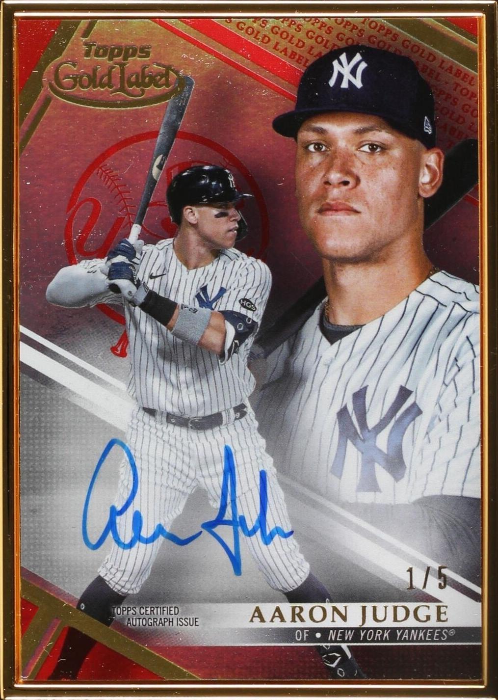 2021 Topps Gold Label - Framed Autographs Aaron Judge #FA-AJ Red /5 (AU ...