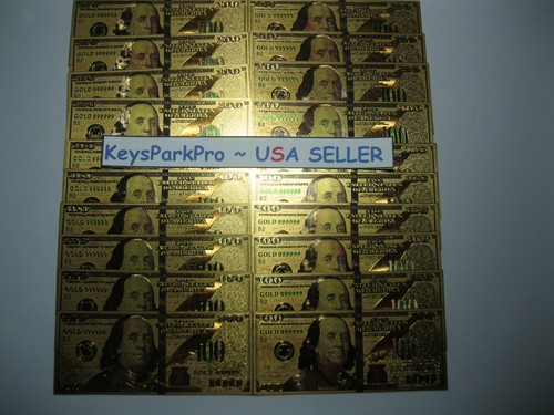 20 (TWENTY) 24K GOLD PLATED $100 DOLLAR BILL'S NEW STYLE FAST FREE ...