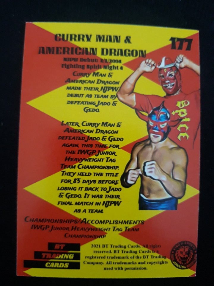 CUSTOM NJPW New Japan Pro Wrestling Trading Card 2021 Curry Man ...