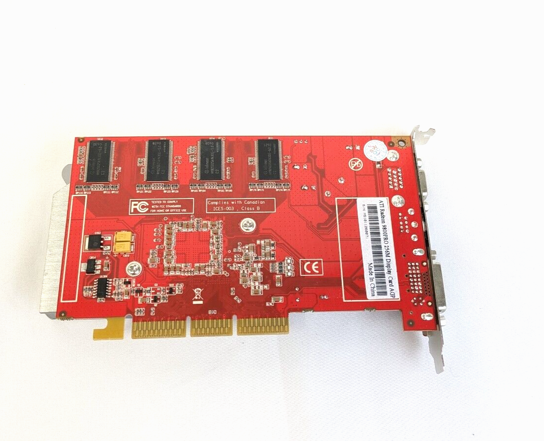 ATI Radeon 9800 Pro DDR 256M-Bit AGP Graphics Display Card. NOT for ...