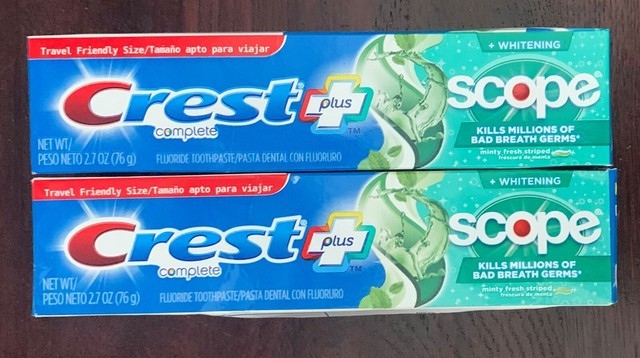 Crest Complete Whitening Plus Scope Fluoride Toothpaste Minty Fresh ...