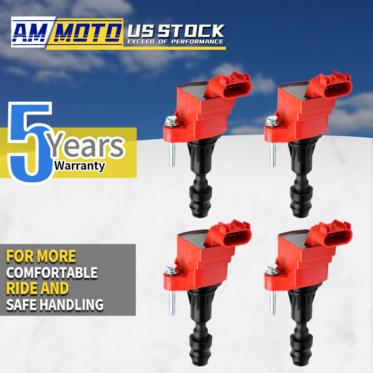 Pack of 4 Ignition Coils for Saturn Chevrolet Cobalt HHR Ion-3 UF491 ...