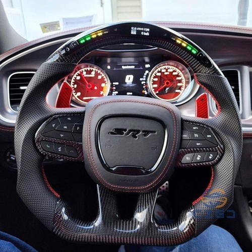 LED Carbon Fiber Steering Wheel For Dodge Charger Durango SRT Hellcat ...
