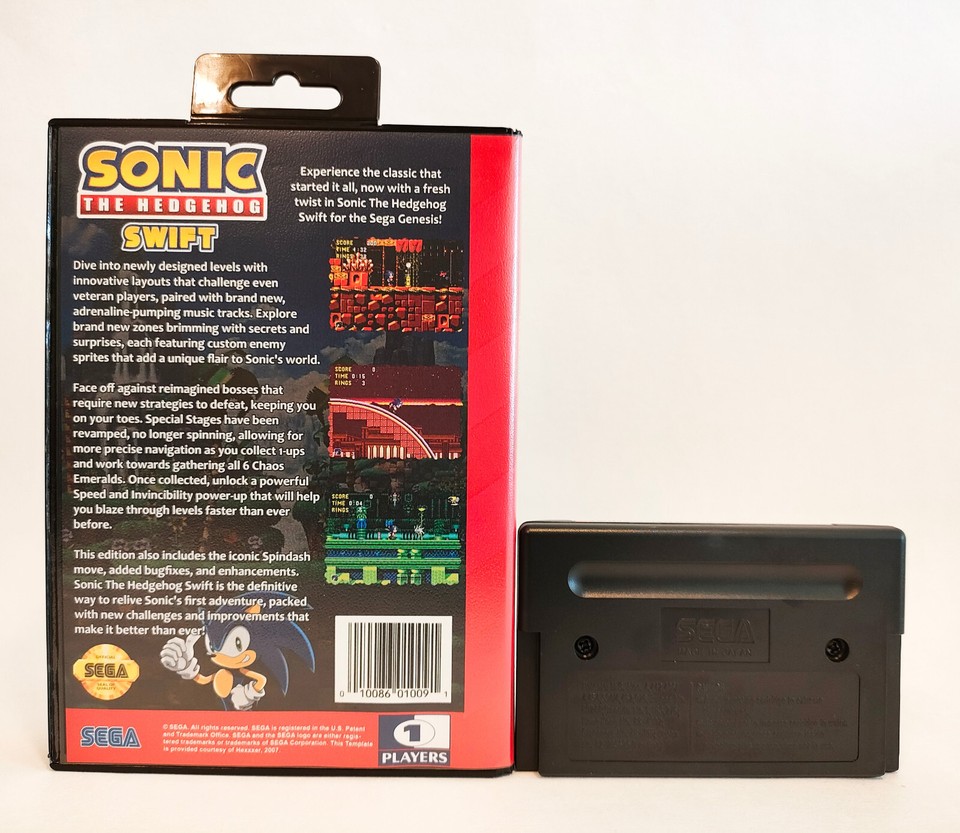 Sonic The Hedgehog Swift for Sega Genesis/Mega Drive | eBay