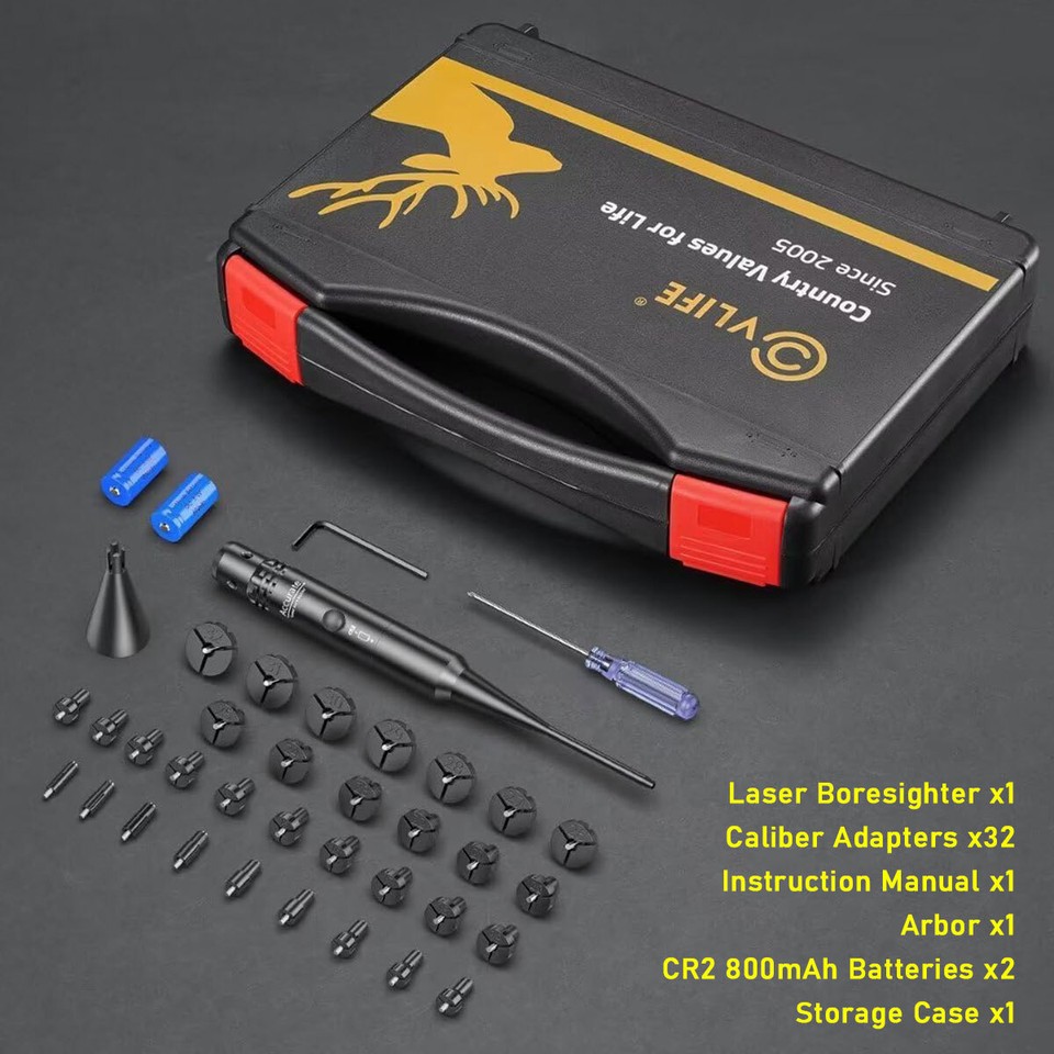 Professional Laser Bore Sight Kit For Multiple Caliber Upgraded Red ...