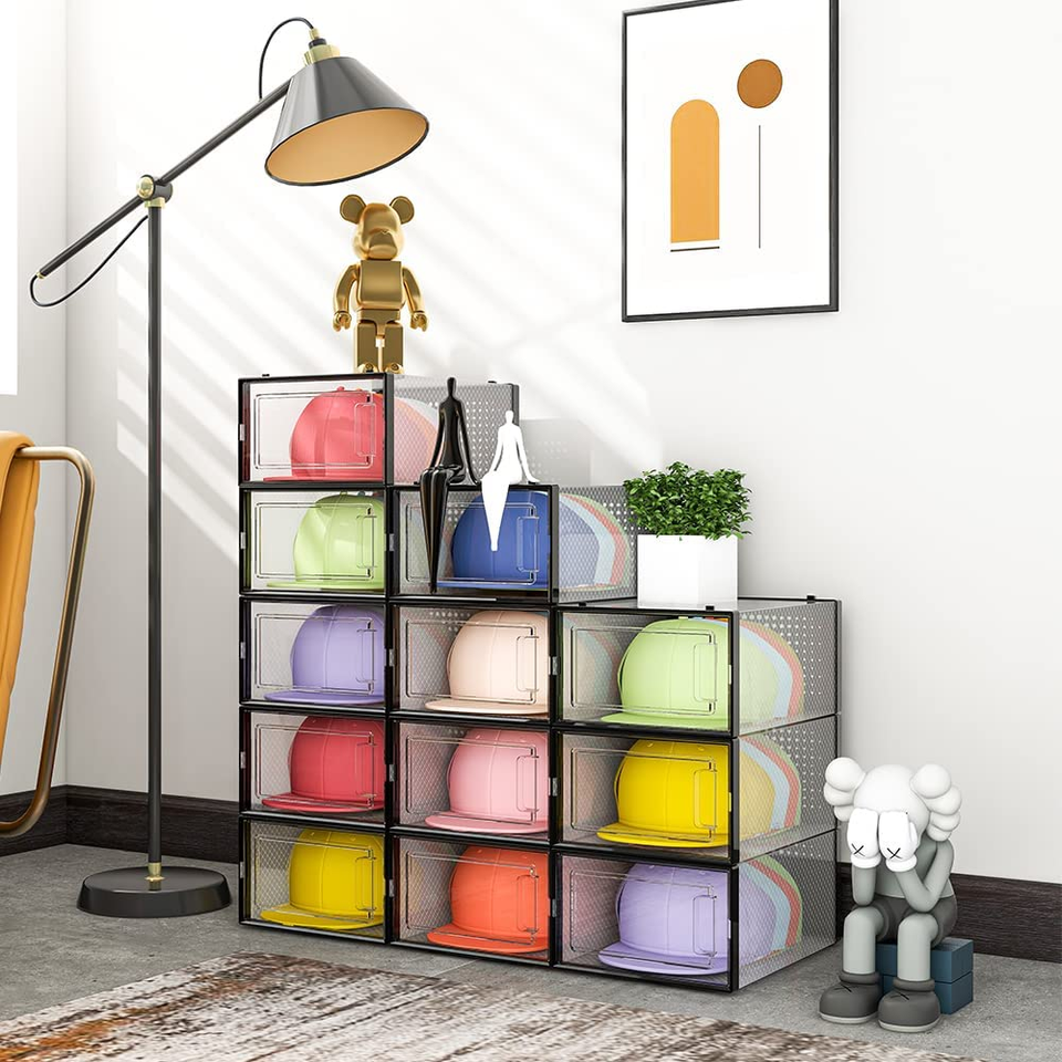 Hat Organizer for Baseball Caps, Hat Storage Box Showcase, Baseball ...