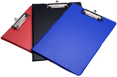 A4 Foldover Clipboard Solid Hardback PVC Cover With Pen Holder | eBay UK