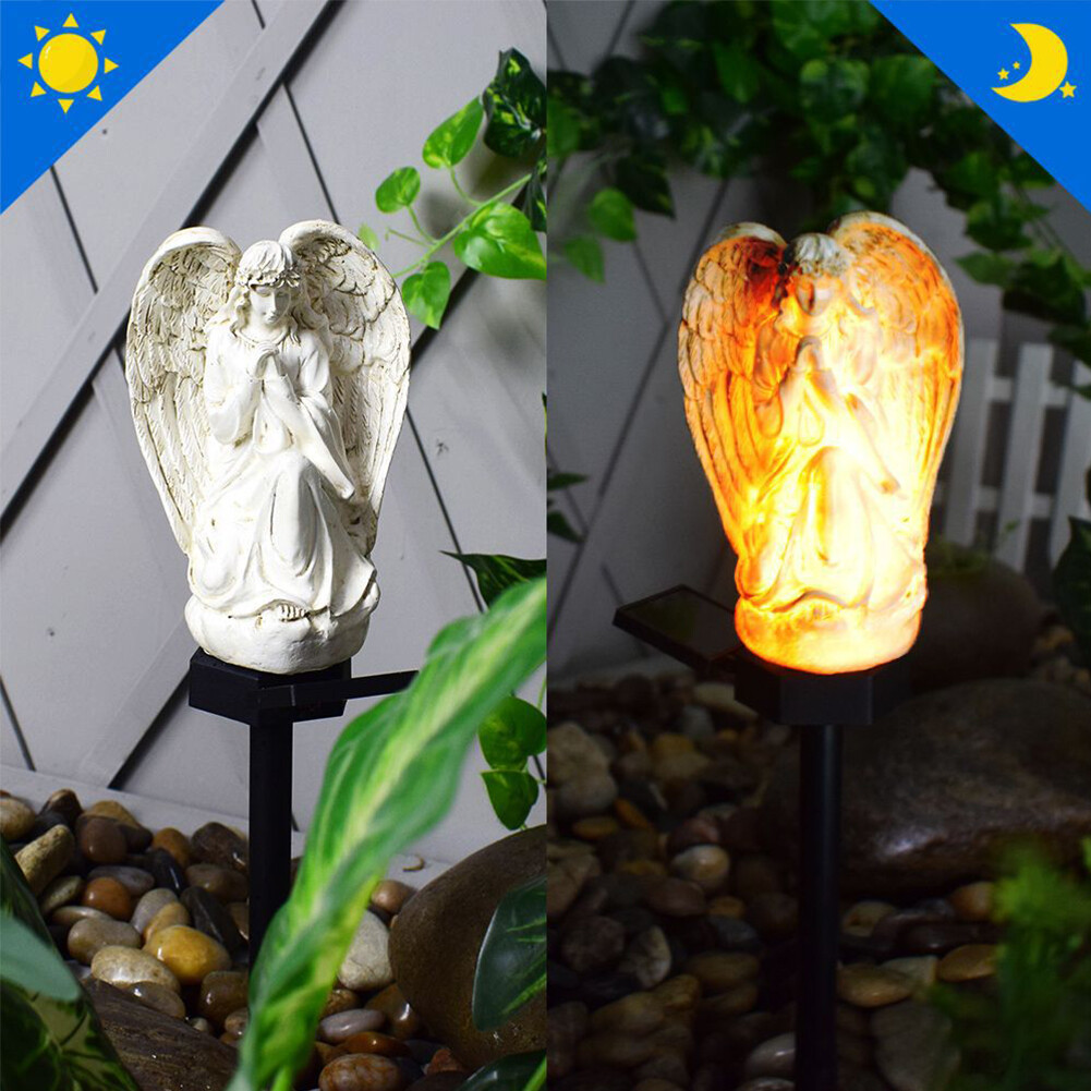 Solar Angel Decorative Light Resin IP55 Lawn Lamp (White Angel Ground ...