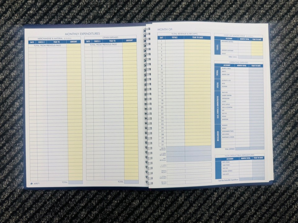 Adams Bookkeeping Record Book, Monthly Format, White (AFR71), 8.5 x 11 ...