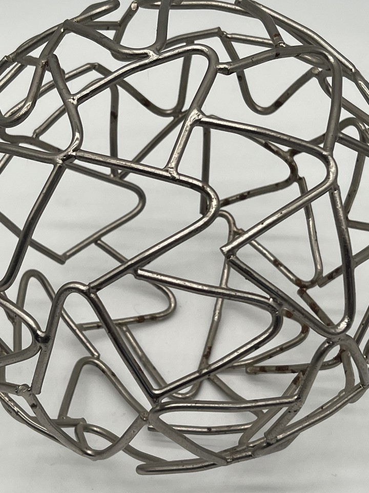 Modern Abstract Metal Wire Orb Sculpture Decorative Sphere 8" Table ...