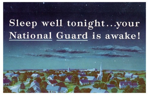 1959 National Guard Village Night Scene Vintage Postcard Sleep Well | eBay