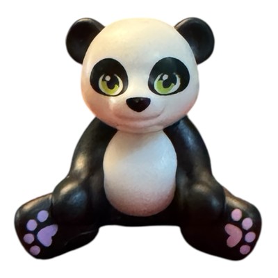 LEGO Animal PANDA Friends Style Lime Eyes Sitting Molded White Head ...