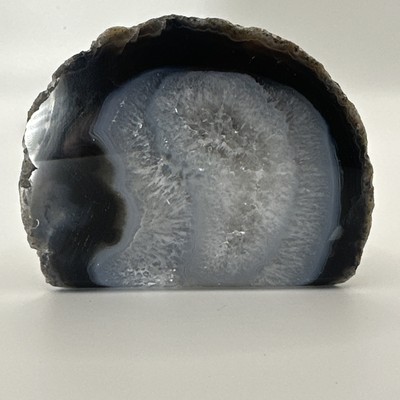 Beautiful Dyed & Polished Brazilian Geode Agate Crystal Half with Flat ...