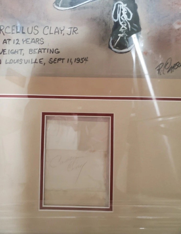 INCREDIBLE CASSIUS CLAY MUHAMMAD ALI ORIGINAL PAINTING & VINTAGE ...