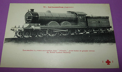 POSTCARD CPA LOCOMOTIVE TRAIN ENGLAND ATLANTIC NORTH EASTERN RAILWAY ...