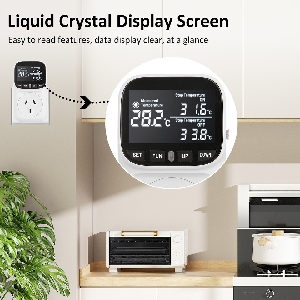 Digital Temperature Controller Socket 240V 10A Smart Thermostat Timer ...