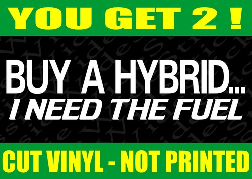 2 x Funny BNS 4x4 Ute Car Bumper Stickers BUY A HYBRID Custom V8 parts ...