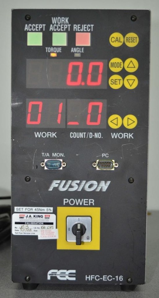 FEC Fusion Nutrunner Controller HFC-EC-16 w/ Right Angle Driver HFT ...