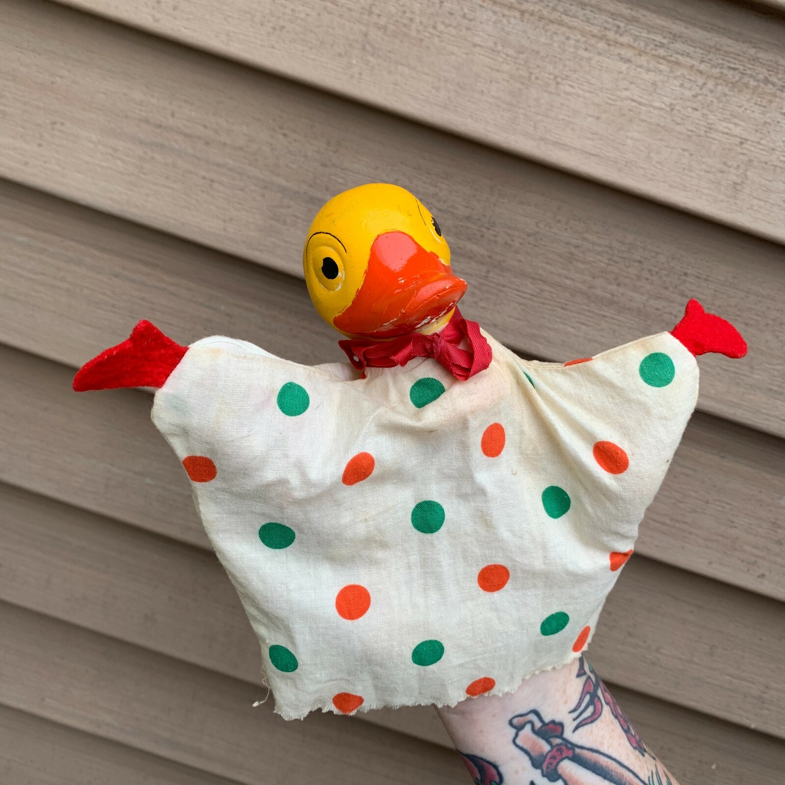 Pre-1930’s Antique Chalk Hand Puppet Duck Ducky Vintage Toy ...