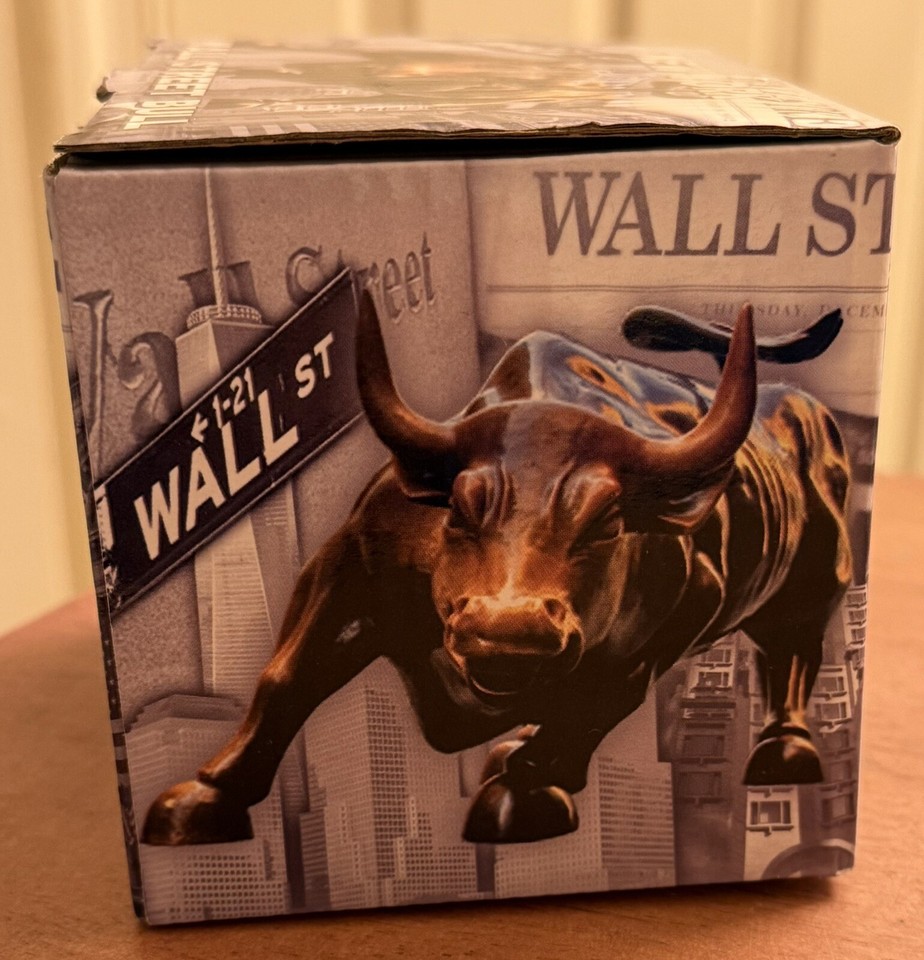 Official Licensed Bronze Wall Street Bull Stock Market NYC Resin ...