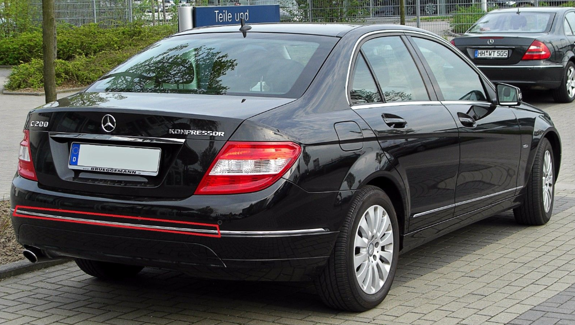 Genuine MB C W204 Rear Bumper Chrome Molding Center A2048853021 NO DUTY ...