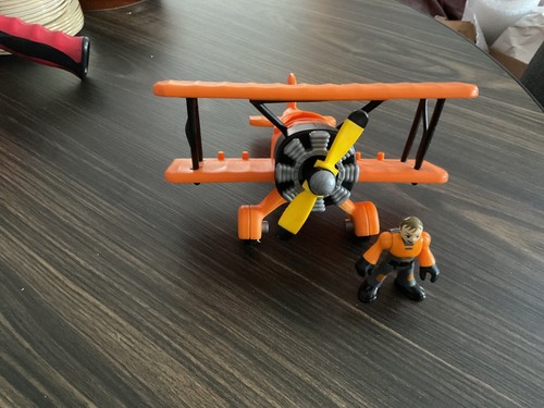 FISHER-PRICE FP-217 Imaginext Red Baron BIPLANE 2006 Airplane-Orange ...