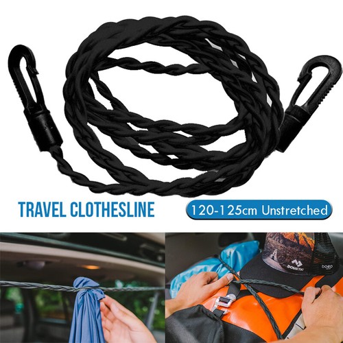 Travel Clothesline Clothes Line Pegless Washing Line Camping Au NEW ...