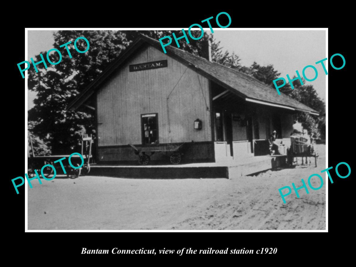 OLD POSTCARD SIZE PHOTO OF BANTAM CONNECTICUT THE RAILROAD DEPOT c1920 ...