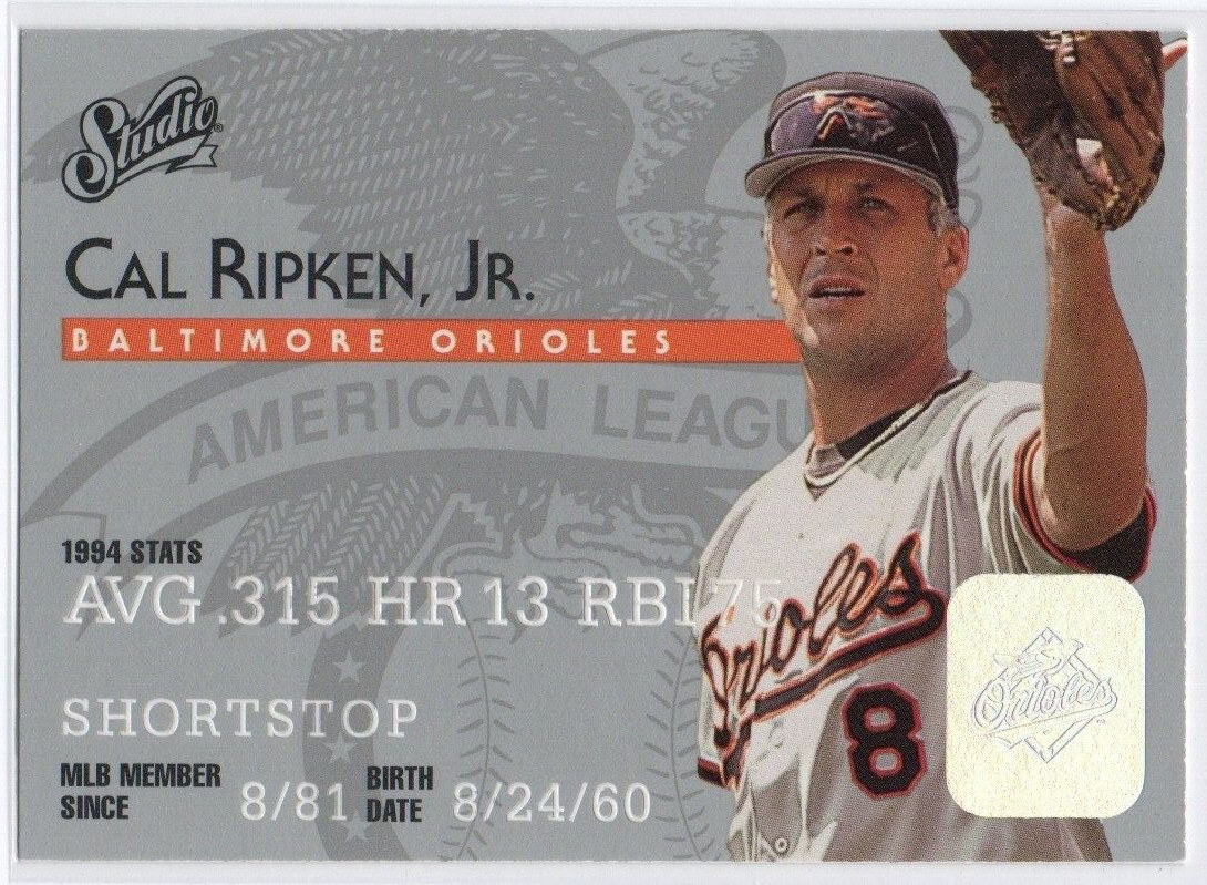 Cal Ripken 1995 Studio #8 Baltimore Orioles Hall of Fame | eBay