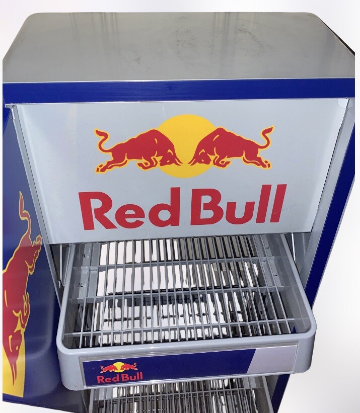 Red Bull tall store display adjustable promo multishelf storage rack | eBay