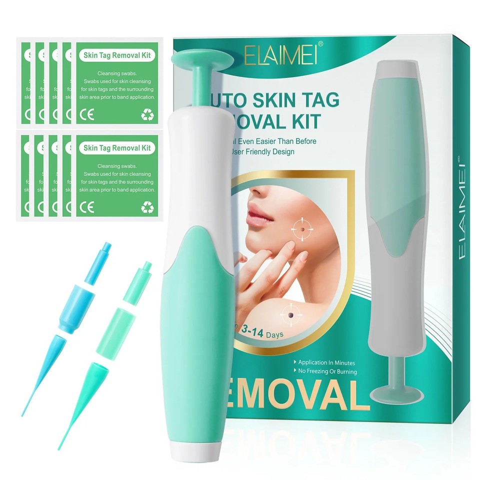 40x Rubber Bands +2in1 Painless Auto Skin Tag Mole Wart Removal +10x ...