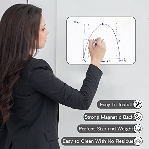 9"x12" Magnetic Dry Erase Board Sheet Fridge Whiteboard w/ 8 Markers ...