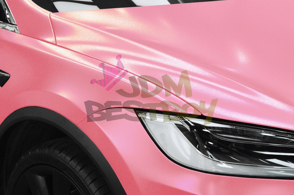Premium Matte Metallic Satin Pearl Diamond Pink Vinyl Car Wrap Sticker ...